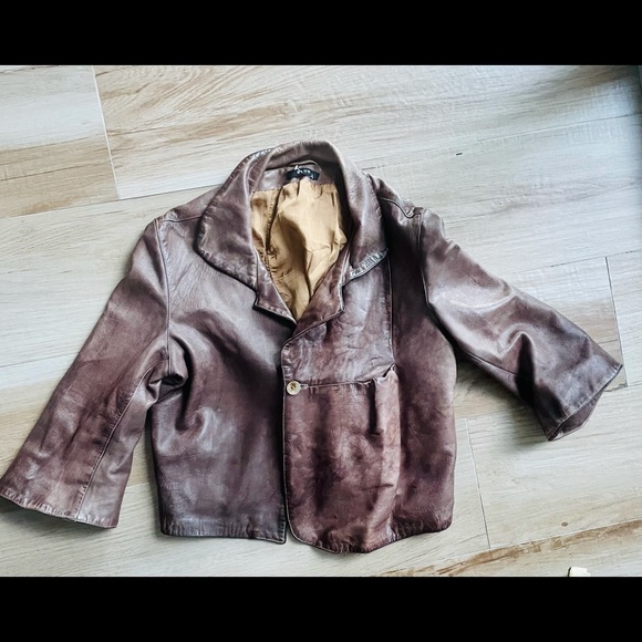 BLUR | Jackets & Coats | Blur Brown Leather Biker Jacket L | Poshmark